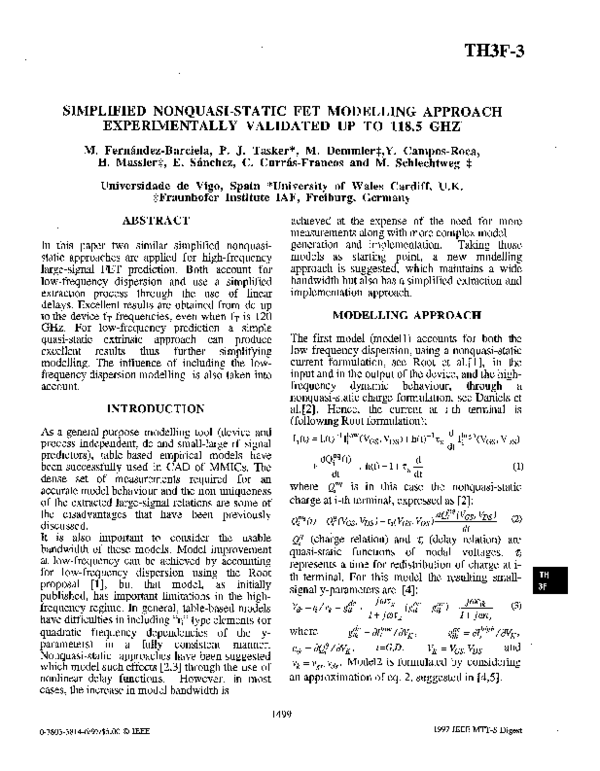 (PDF) Simplified nonquasi-static FET modelling approach experimentally ...