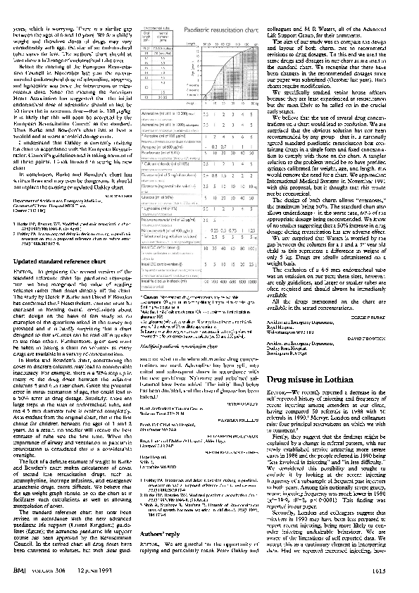 (PDF) Paediatric resuscitation. Updated standard reference chart