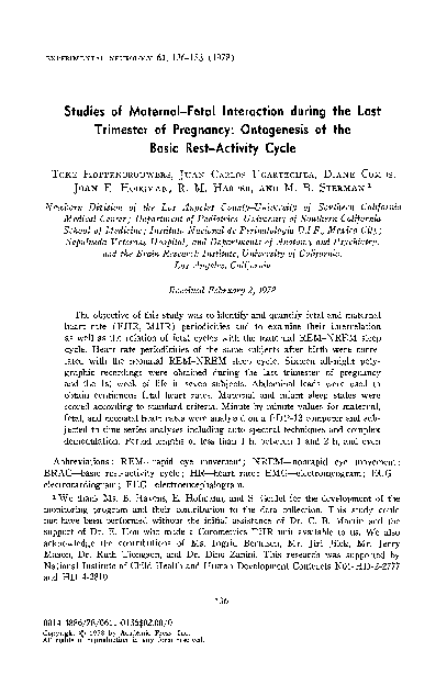 (PDF) Studies of maternal-fetal interaction during the last trimester ...