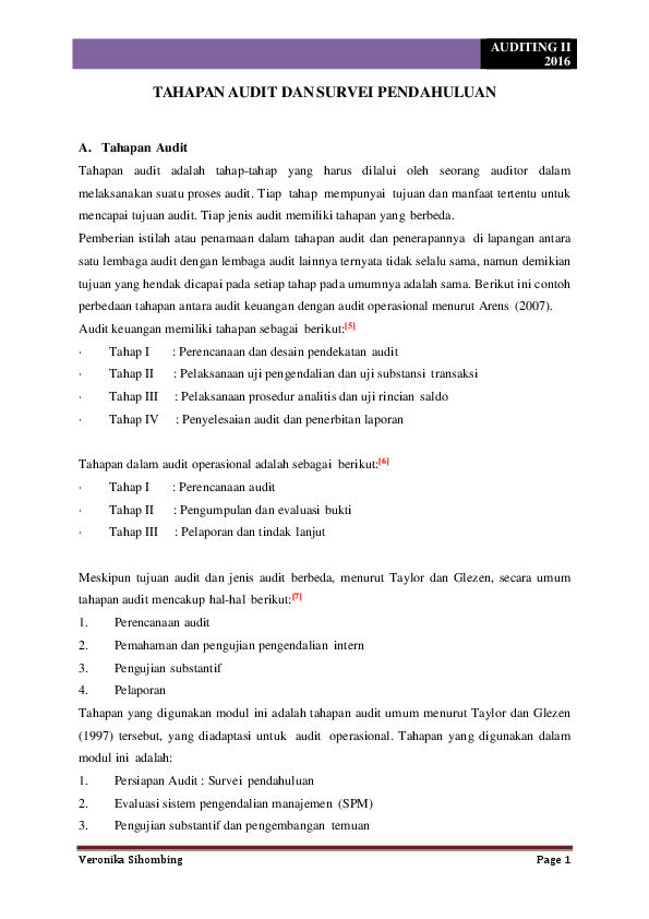 (PDF) Tahapan Audit dan Survei Pendahuluan