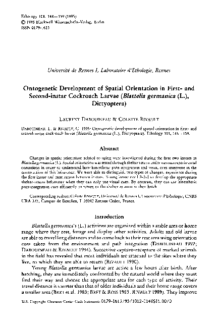 (PDF) Ontogenetic Development of Spatial Orientation in First- and ...