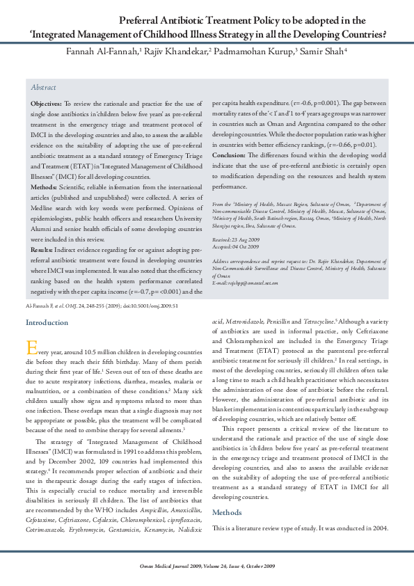 (PDF) Preferral Antibiotic Treatment Policy to be adopted in the ...