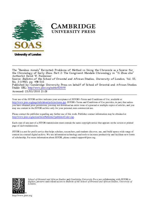 (PDF) The Bamboo Annals Revisited: Problems of Method in Using the ...