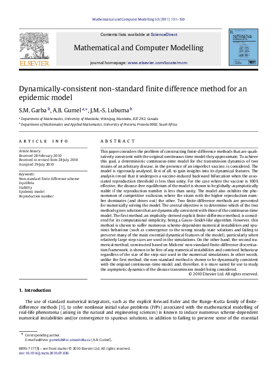 Pdf Dynamically Consistent Nonstandard Finite Difference Schemes For