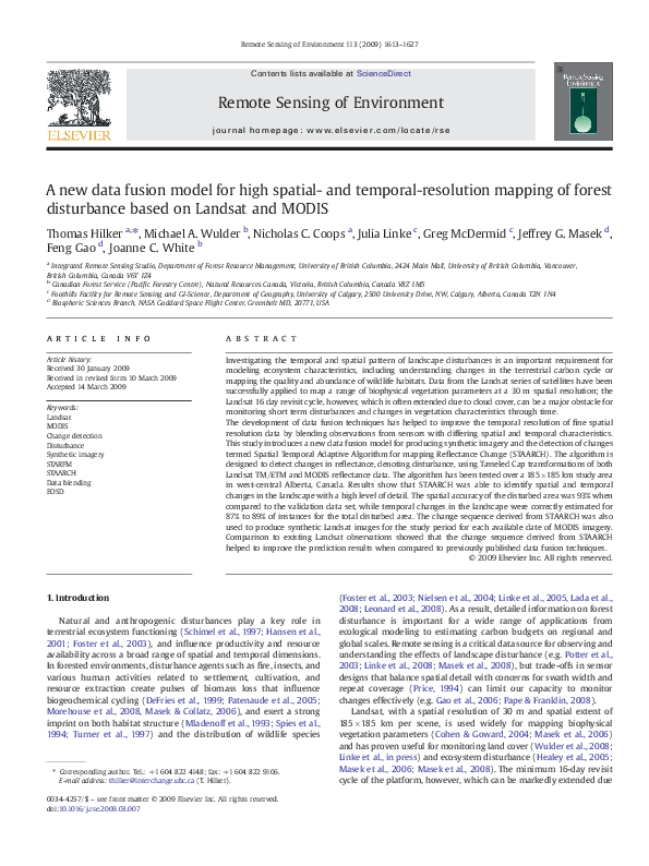 Pdf A New Data Fusion Model For High Spatial And Temporal Resolution Mapping Of Forest