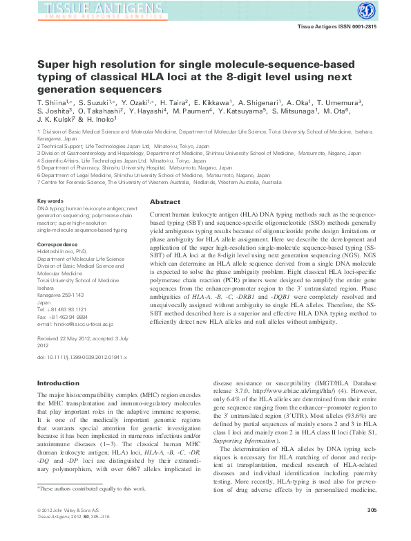 (PDF) Super high resolution for single molecule-sequence-based typing of classical HLA loci at ...