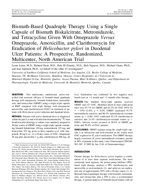 (PDF) Bismuth-based quadruple therapy using a single capsule of bismuth ...