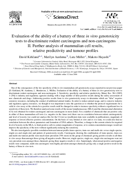 (PDF) Evaluation of the ability of a battery of three in vitro ...