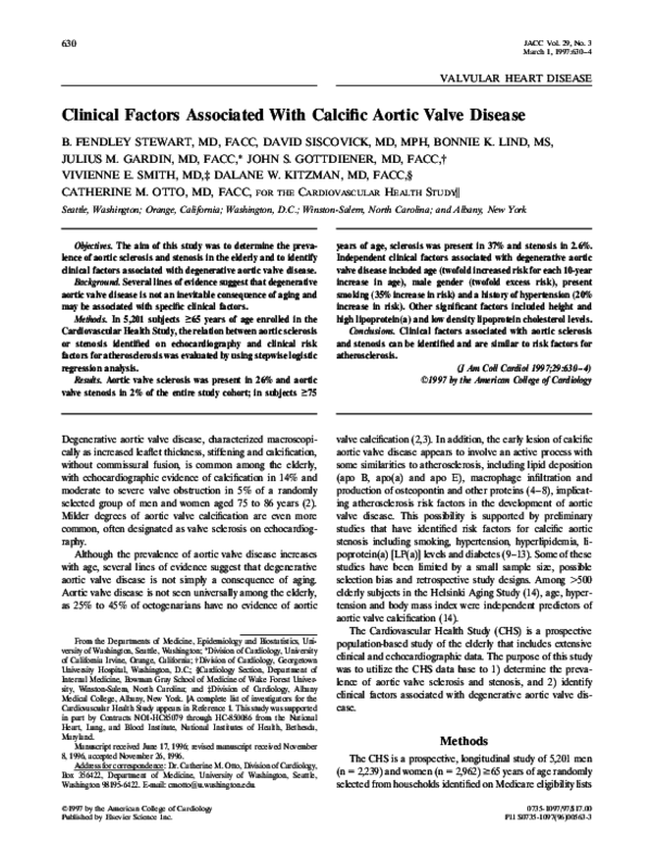 Pdf Impact Of Fetuin A On Progression Of Calcific Aortic Valve