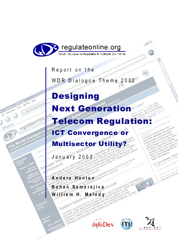 (PDF) DESIGNING NEXT GENERATION TELECOM REGULATION: ICT CONVERGENCE OR ...
