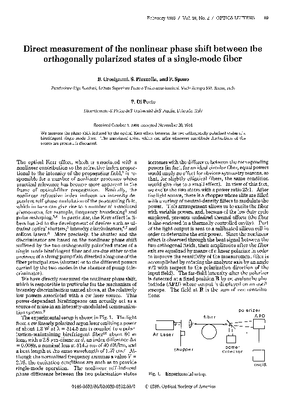 (PDF) Impact of linear coupling on nonlinear phase noise in two-core fibers | Nestor Crisostomo ...