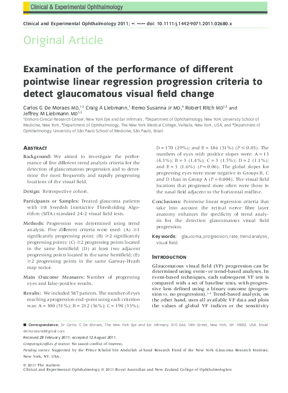 (PDF) Examination of the performance of different pointwise linear regression progression ...