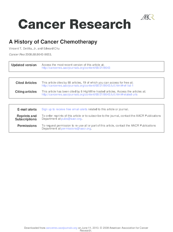 (PDF) A History of Cancer Chemotherapy