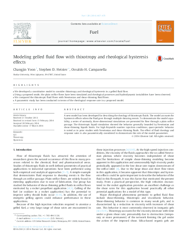 Pdf Modeling Gelled Fluid Flow With Thixotropy And Rheological