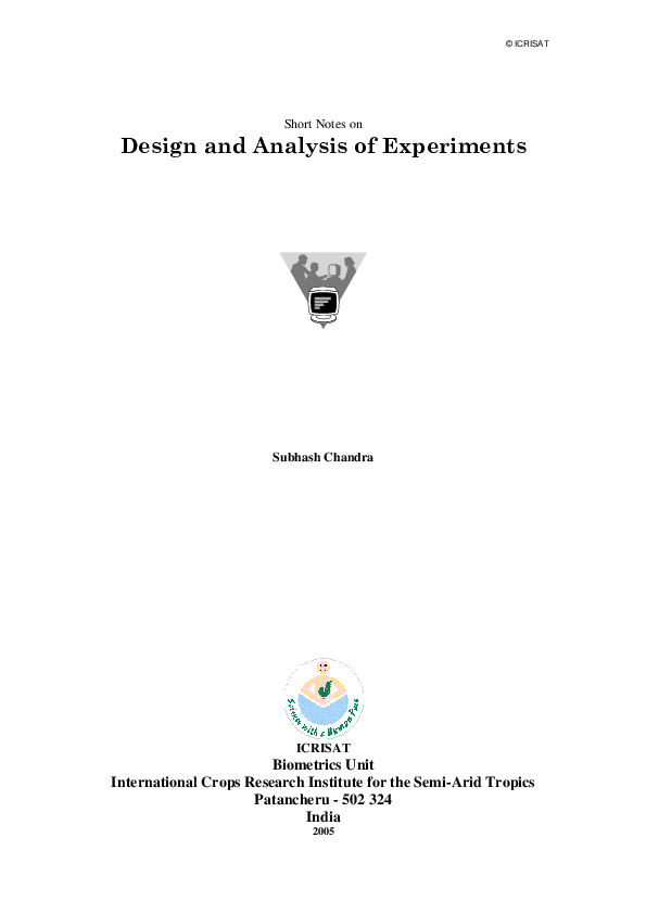 (PDF) The Design and Analysis of Experiments