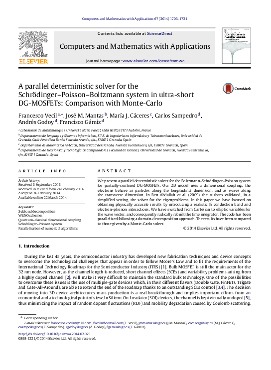 Pdf A Parallel Deterministic Solver For The Schrödingerpoisson