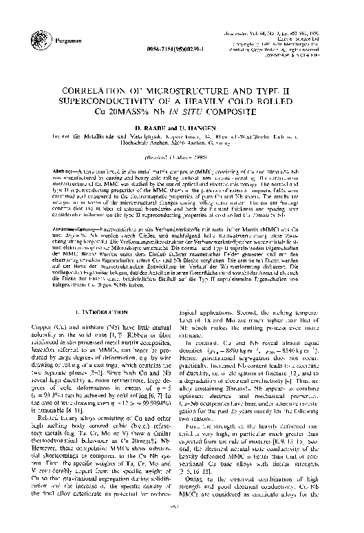 (PDF) Correlation of microstructure and type II superconductivity of a ...