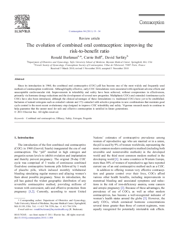 (PDF) The evolution of combined oral contraception: improving the risk ...