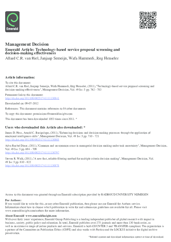 (PDF) Effective Service Proposal Screening Methods
