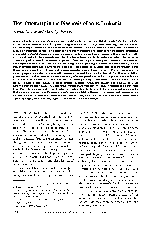 (PDF) Flow cytometry in the diagnosis of acute leukemia