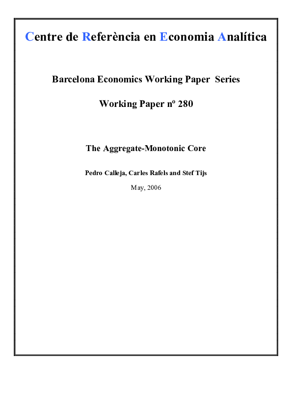 (PDF) The Aggregate-Monotonic Core
