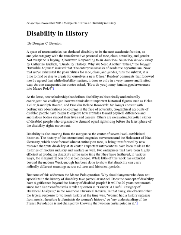 (DOC) Disability in History