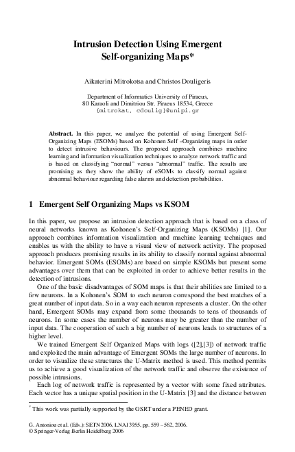 (PDF) Intrusion Detection Using Emergent Self-organizing Maps