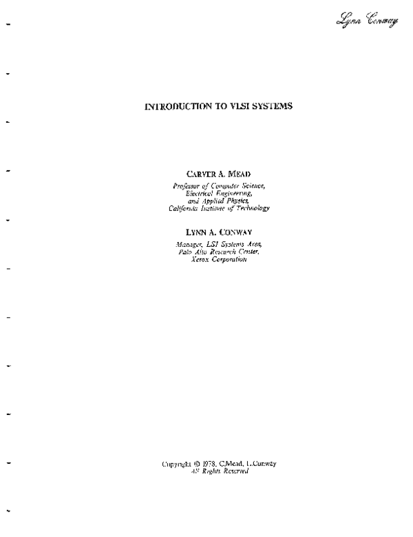 Pdf Introduction To Vlsi Systems