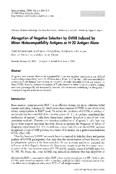 (PDF) Abrogation of Negative Selection by GVHR Induced by Minor ...