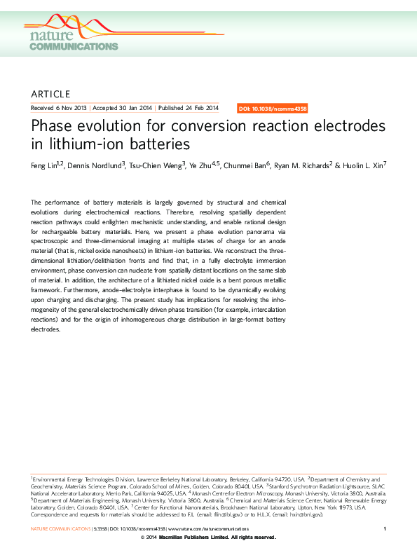 (PDF) Phase evolution for conversion reaction electrodes in lithium-ion ...