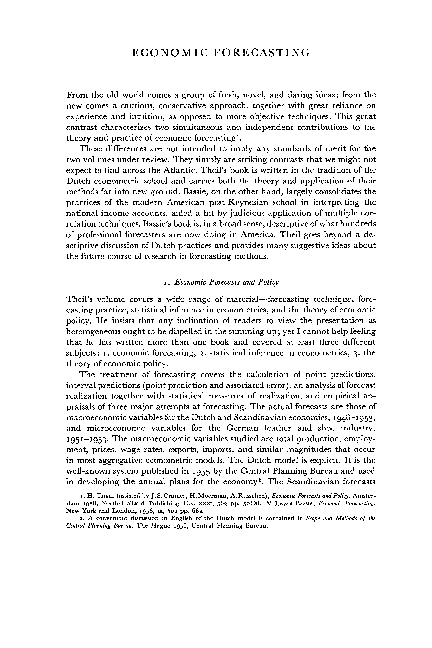 (PDF) ECONOMIC FORECASTING