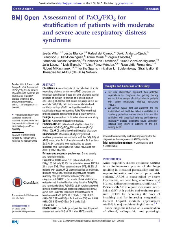 (PDF) Hyperoxemia and excess oxygen use in early acute respiratory ...