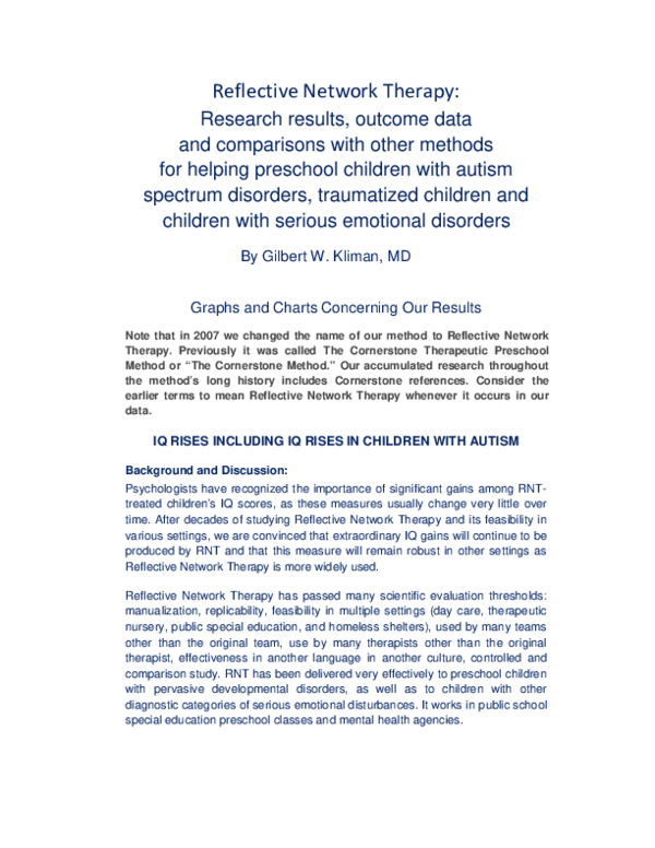 (PDF) Reflective Network Therapy (RNT): Research, Outcome Data and ...