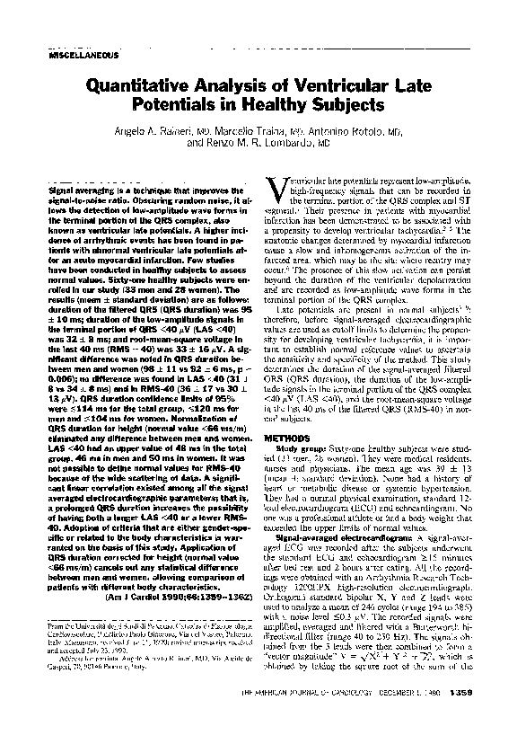 (PDF) Quantitative analysis of ventricular late potentials in healthy ...
