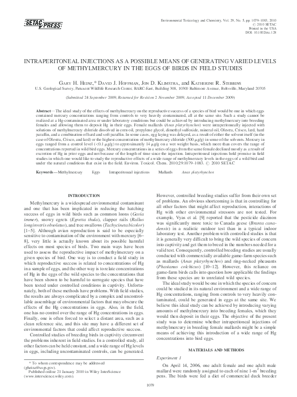 (PDF) Intraperitoneal injections as a possible means of generating ...