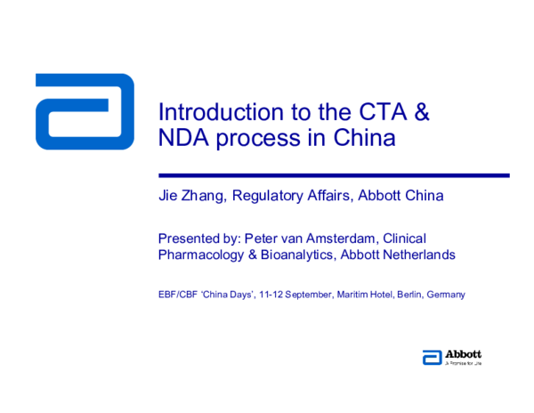 (PDF) Introduction to the CTA & NDA process in China