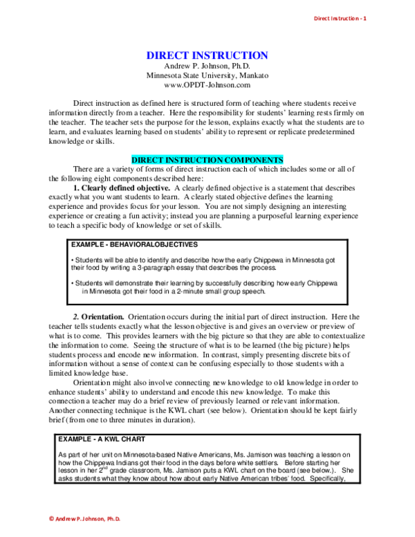 (PDF) DIRECT INSTRUCTION FOR READING: A TOOL, NOT AN APPROACH