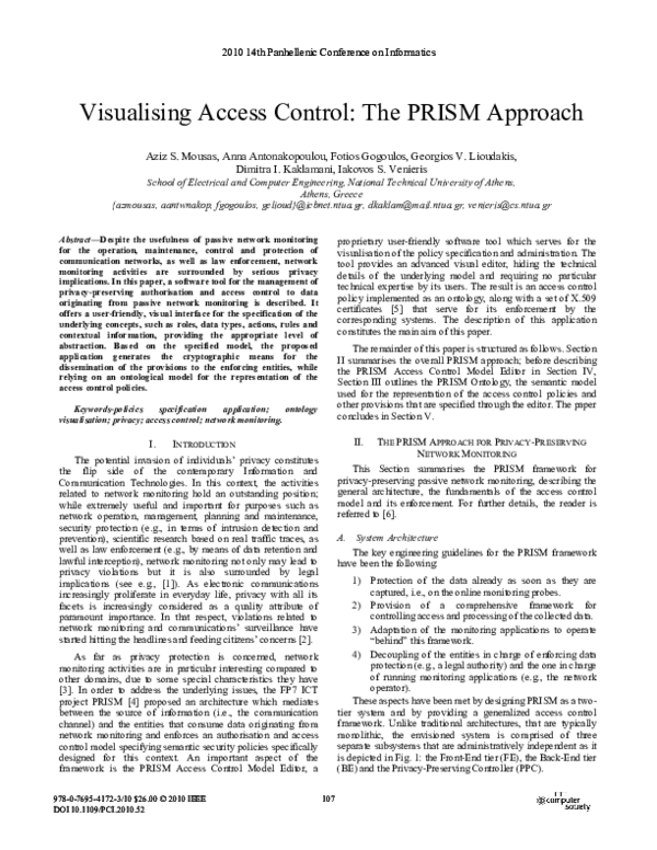 (PDF) Visualising Access Control: The PRISM Approach