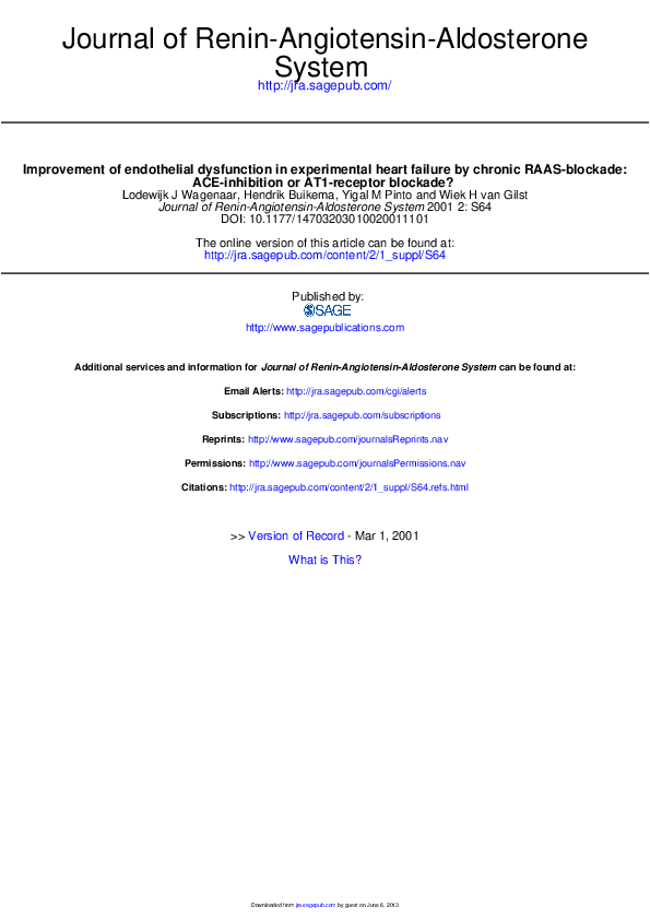 (PDF) Improvement of endothelial dysfunction in experimental heart ...