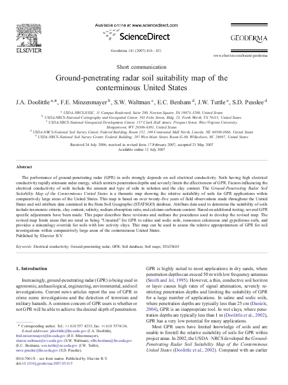 (PDF) Ground-penetrating radar soil suitability map of the conterminous ...