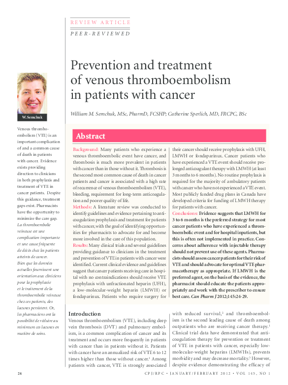 (PDF) Prevention and Treatment of Venous Thromboembolism: International ...