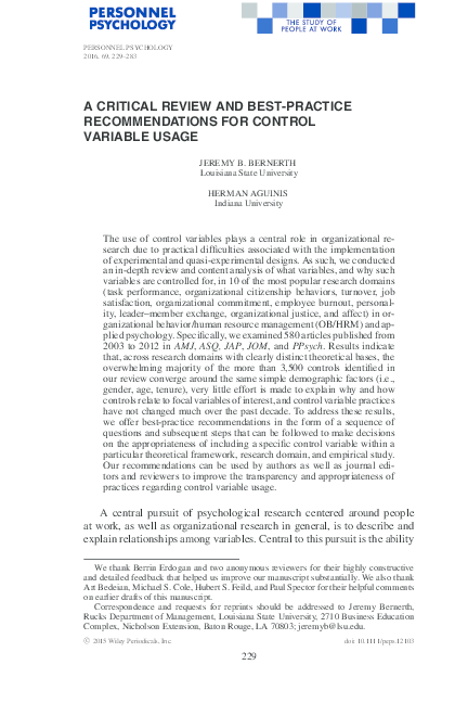 (PDF) A Critical Review and Best-Practice Recommendations for Control ...