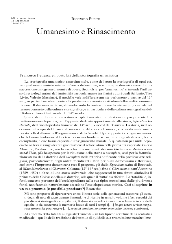 (PDF) A02 umanesimo e rinascimento 2