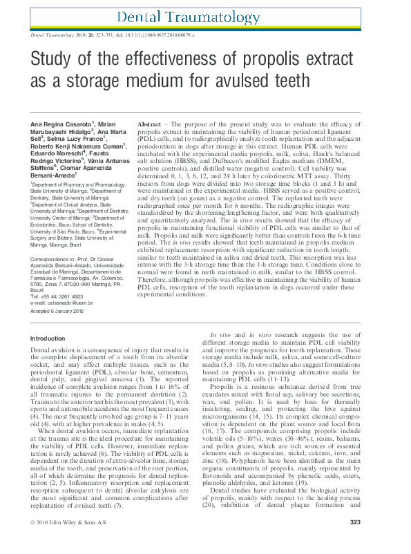 (PDF) Study of the effectiveness of propolis extract as a storage ...