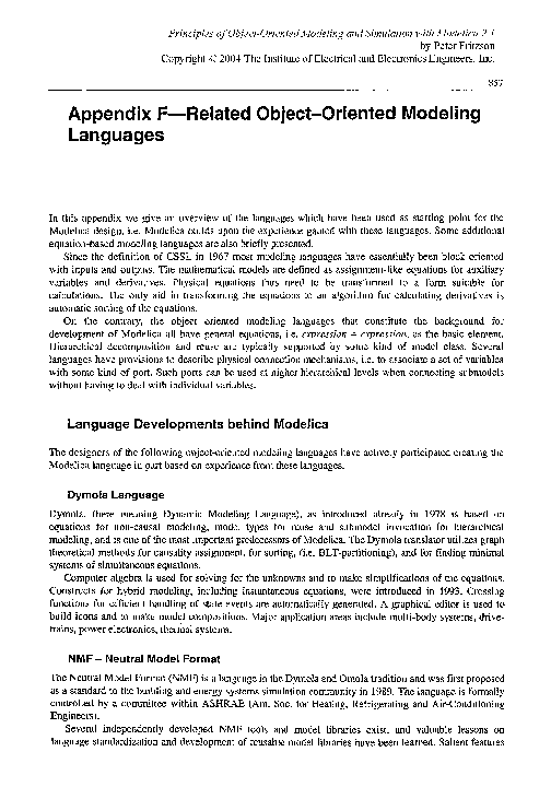 (PDF) Appendix F—Related Object‐Oriented Modeling Languages