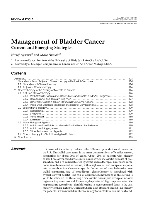 (PDF) Management of Bladder Cancer