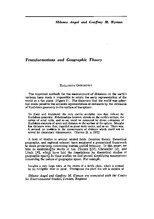 (PDF) Transformations and Geographic Theory