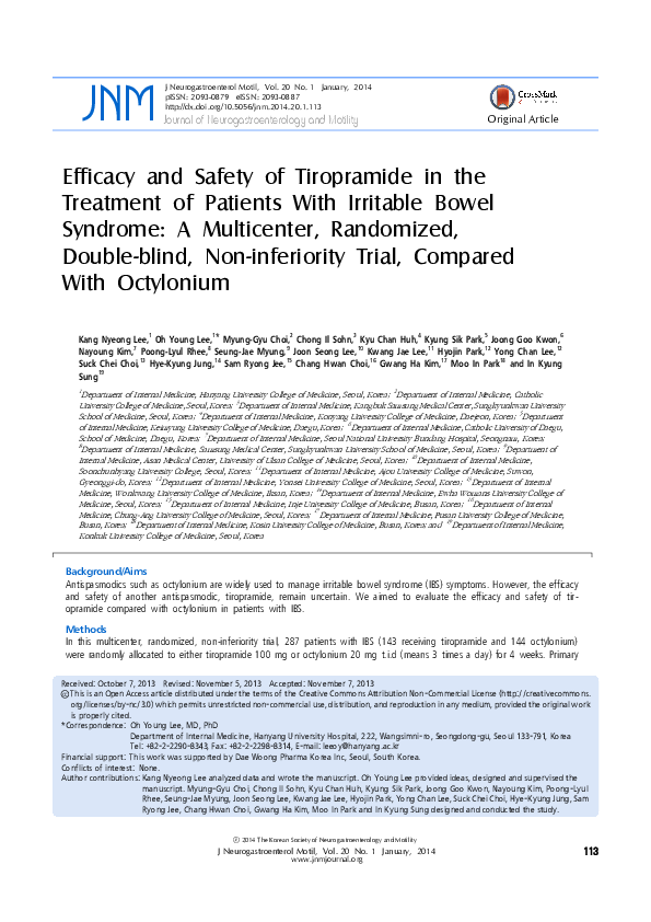 (PDF) Efficacy and Safety of Tiropramide in the Treatment of Patients ...