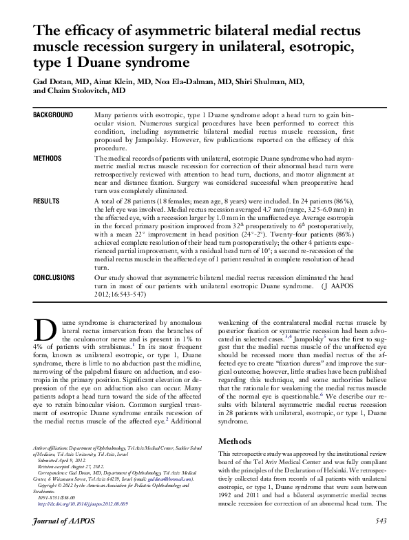 (PDF) The efficacy of asymmetric bilateral medial rectus muscle ...