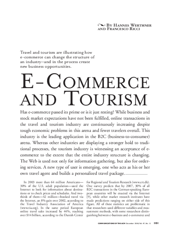 (PDF) E-commerce and tourism